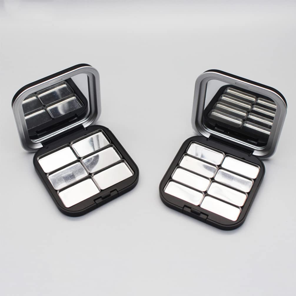 KALLORY 6pcs Empty Magnetic Eyeshadow Palette, Small Makeup Palette Lipstick Compact Containers Cosmetic Sample Storage Cases Magnetic Pallete for Makeup