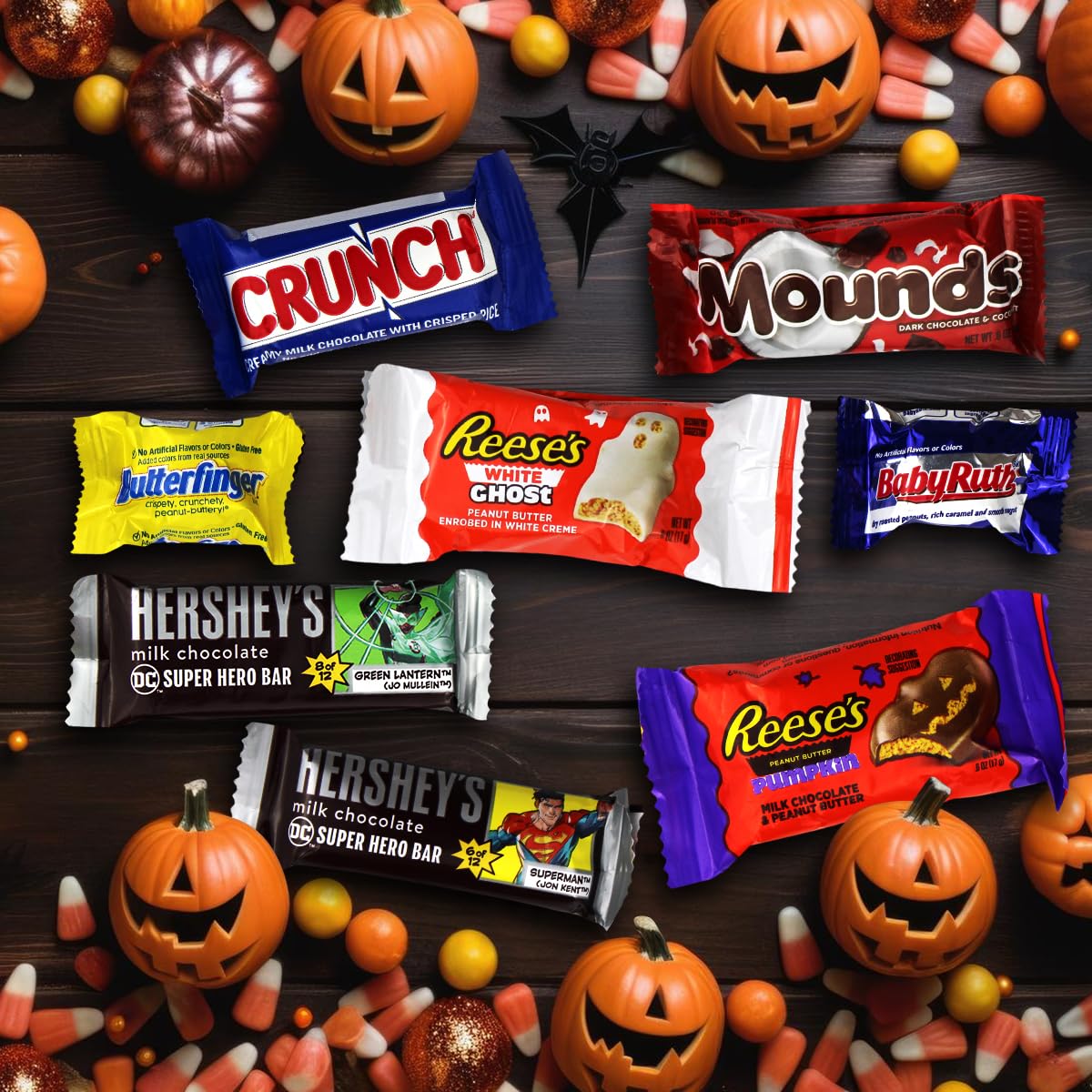 Halloween Chocolate, assorted Halloween Candy Individually Wrapped: Variety Pack With Hershey's Bars, Reese'sPumpkins, Mounds, Reese'sGhosts And More, 5 Pound