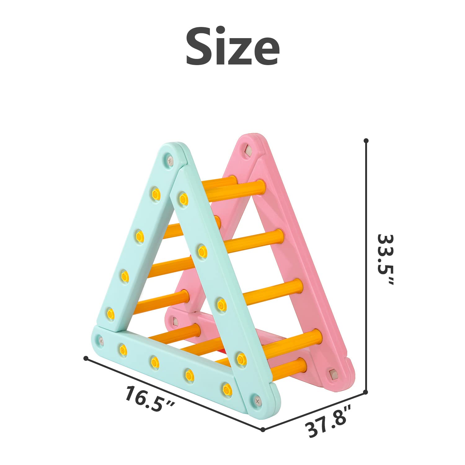 monleelnom Climbing Toys for Toddlers 1-3 Plastic Climbing Triangle Ladder Indoor Kids Play Gym Activity Climbing Structure Suitable for Exercise Toddler Core Strength Triangle (Blue+Pink)