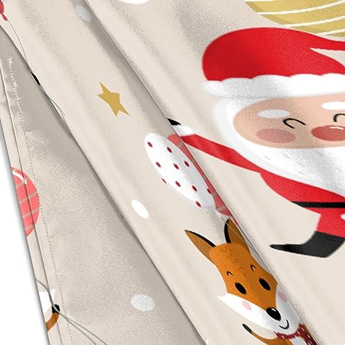 Santa Claus Balloon Satin Pillow Cases Silk Satin Pillowcase for Hair and Skin Standard Set of 2 Super Soft Silk Pillowcase with Envelope Closure (20x26 in)