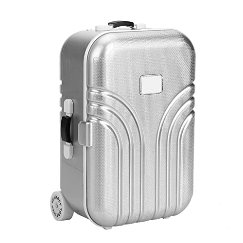 Wakects Doll Suitcase, Mini Dolls Travel Suitcase Baby Suitcase Toy, Mini Luggage Box Rolling Suitcase for Doll, Kids(Silver)
