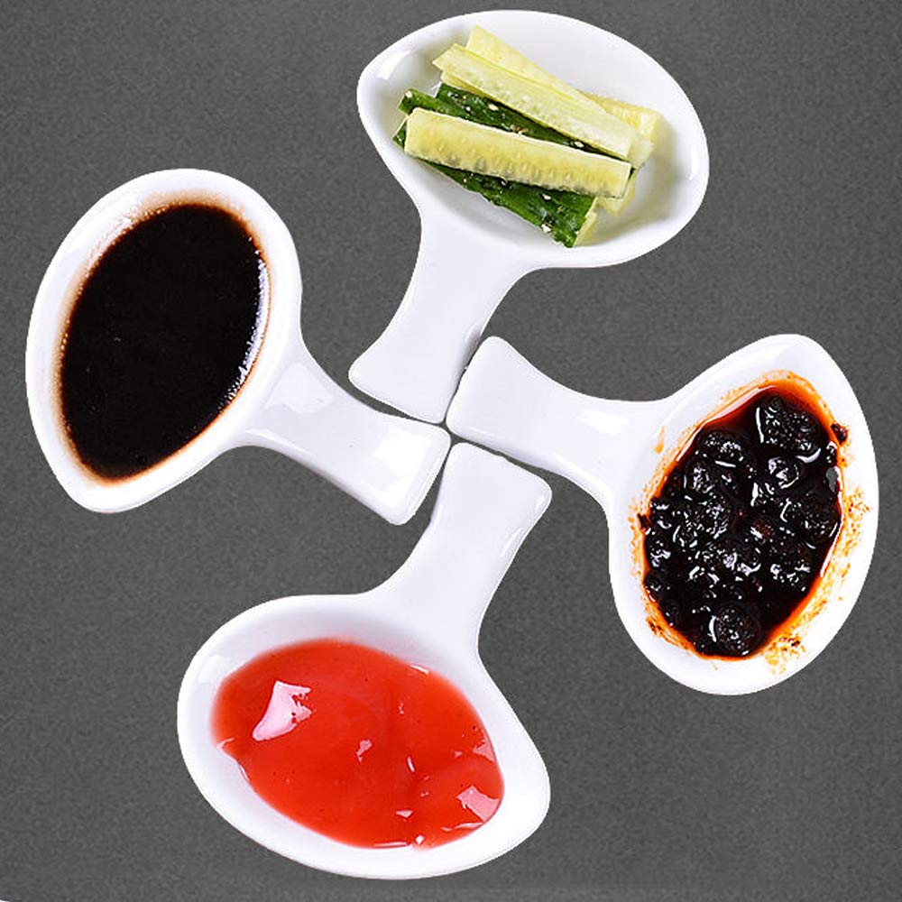 Woonsoon 10Pcs Ceramic Chopsticks Holder,Chinese Porcelain Chopstick Rest Spoon Fork Knife Stand Sauce Dish