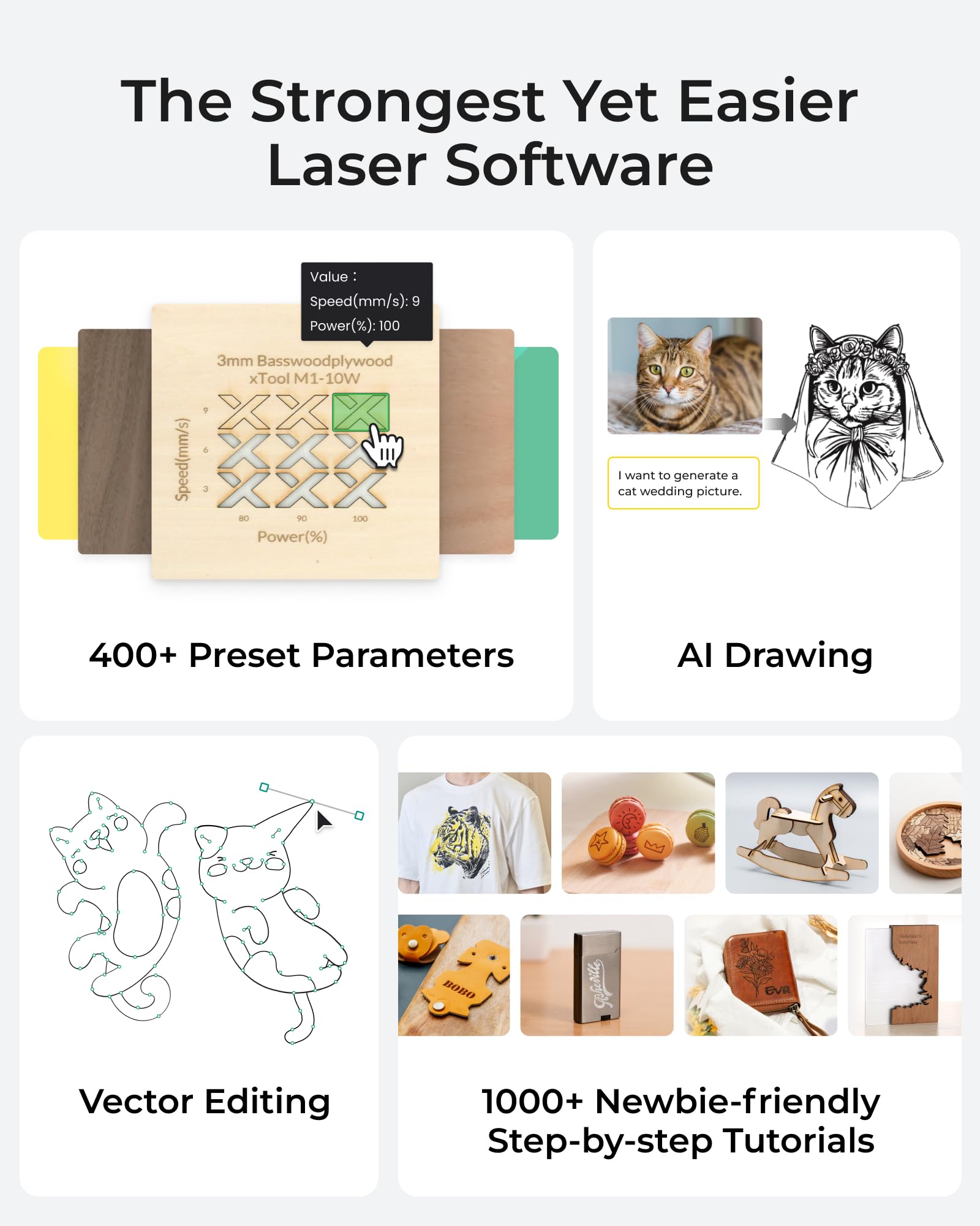 xTool S1 40W Laser Engraver and Cutter Machine with Air Assist & Honeycomb, 23.93" x 15.16" Bed Size, Beginner-Friendly, Laser Engravering Machine for Wood and Metal, Acrylic, etc. - Basic Bundle