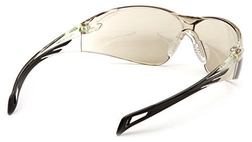 Pyramex Safety PMXSLIM Eyewear, Black Temples, Indoor/Outdoor Mirror Lens