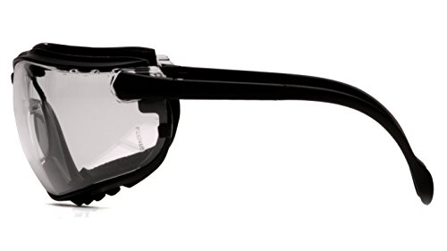 Pyramex V2G Safety Glasses, Black Frame/Clear Anti-Fog Lens