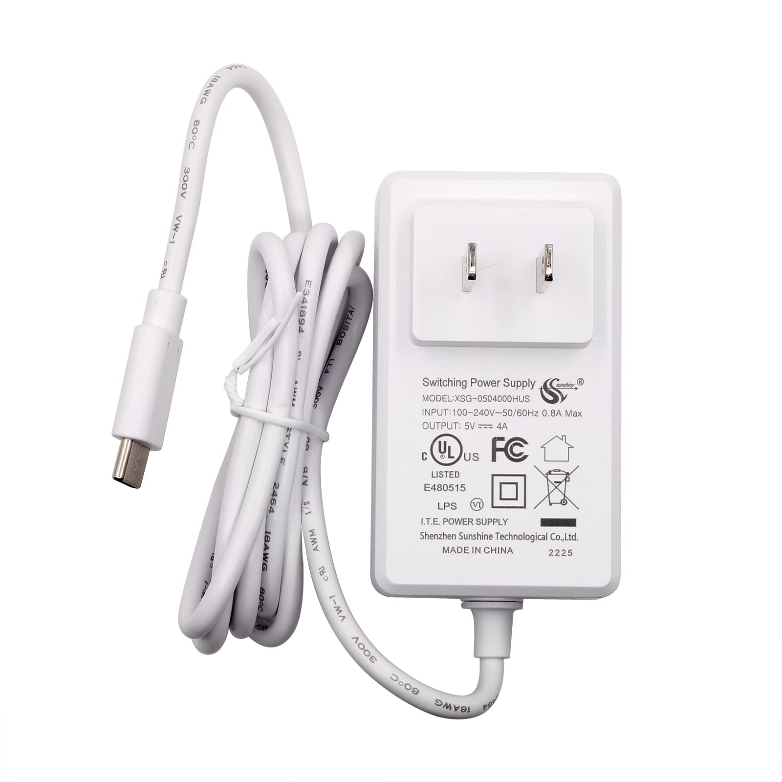 Orange Pi 5 5V4A Type-C Power Supply Adapter for Orange Pi 5, Orange Pi 5 Pro, Orange Pi CM5, Orange Pi 5B/5 Plus, Pi 800, Pi 4 LTS, Multiple Circuit Protection USB C Charger Transformer Compatible