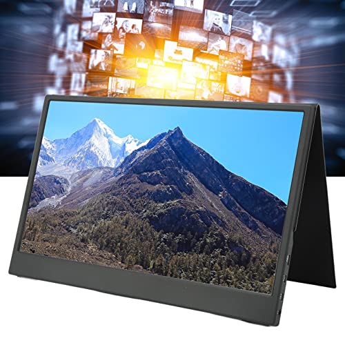 Qiilu 13 Inch Monitor Portable Ultra Thin 1920x1080P HDR 16: 9 Wide Screen IPS Full View Monitor LED Backlight with Protective Case