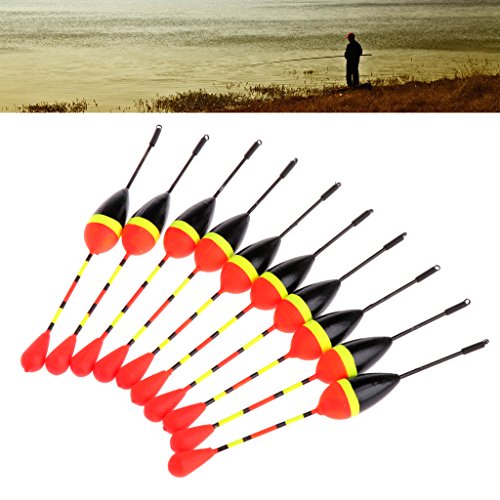 HELYZQ 10pcs Carp Fishing Floats Set Buoy Bobber Stick for Fish Tackle Vertical 8# 1.2g