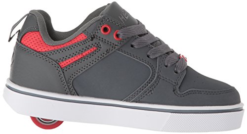 Heelys Boy's Motion 2.0 Tennis Shoe, Charcoal/Red, 8 Medium US Big Kid