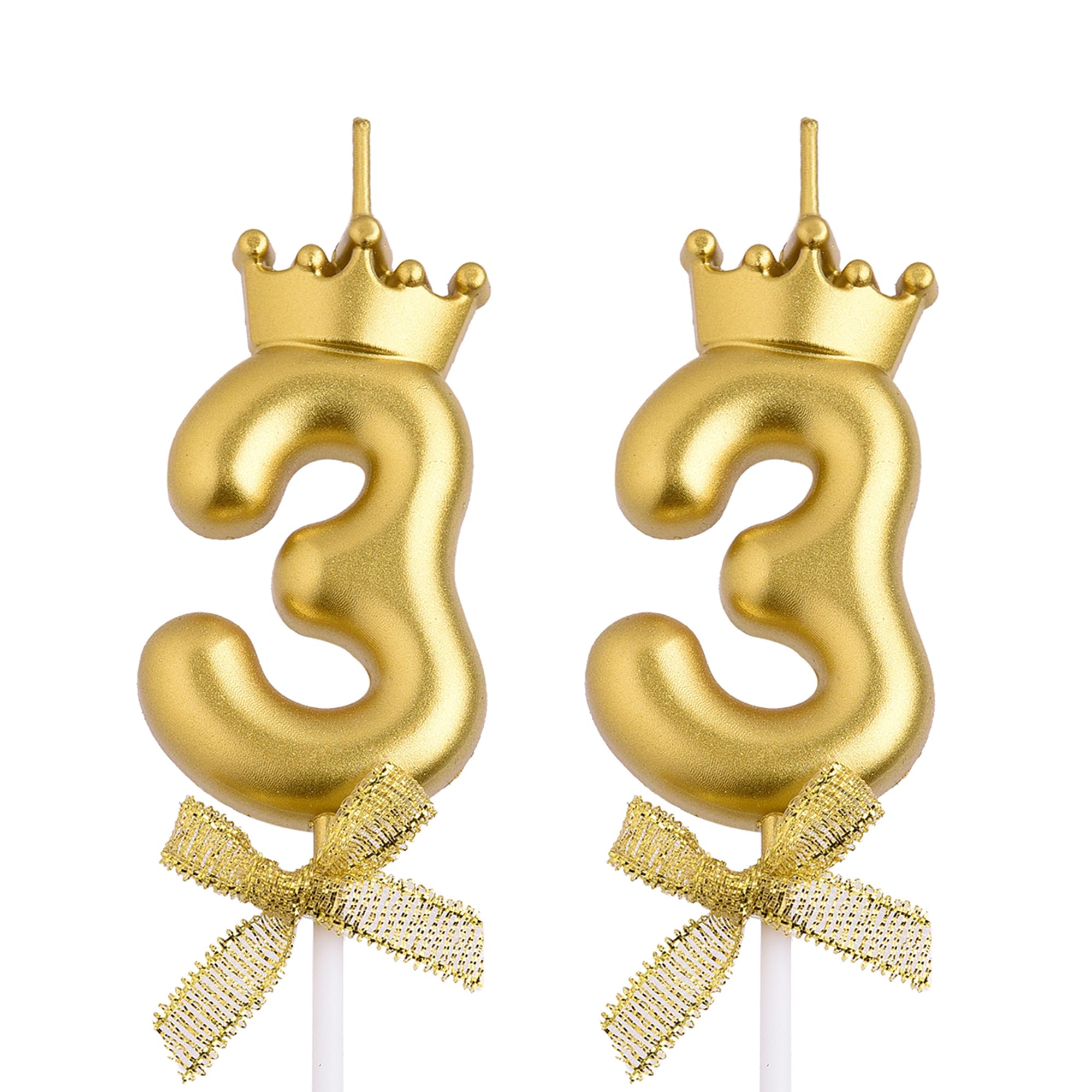 VSHILI 33rd Birthday Candles, Gold 33 Year Old Number Birthday Candles, Happy Birthday Party Cake Topper Decoration Gifts for Women Men