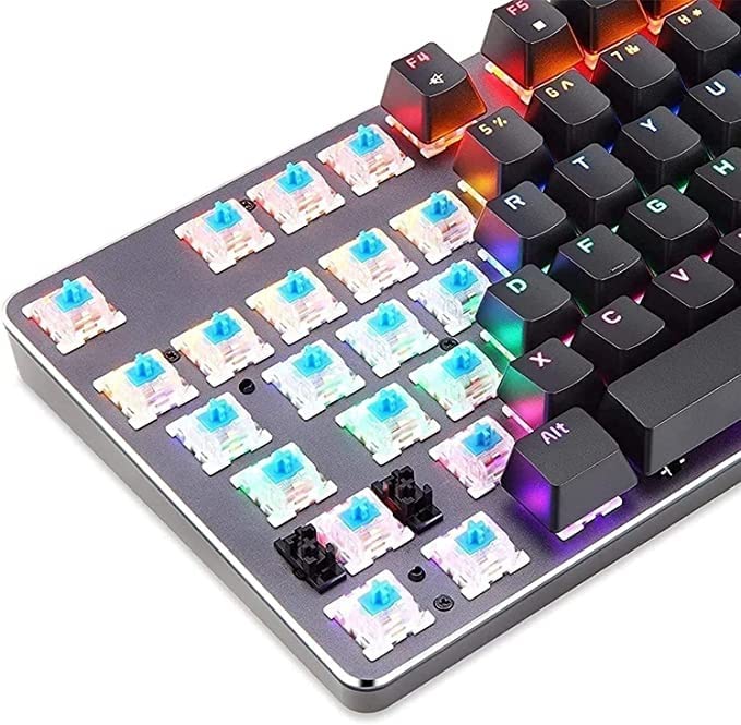 QINERSAW Compact Gaming Keyboard, USB Wired 104 Keys Gaming Keyboard LED Backlit Gaming Keyboard for Laptop PC Computer Game and Work E-sportsPlayer Equipment