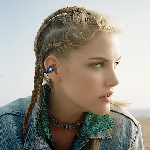 Open Ear Headphones Wireless Bluetooth 5.3,Noise Cancelling Earbuds,HiFi Stereo Headphones,Wireless Headphones, Ear Stereo Bass Headset with Earhooks LED Battery Display (Black)