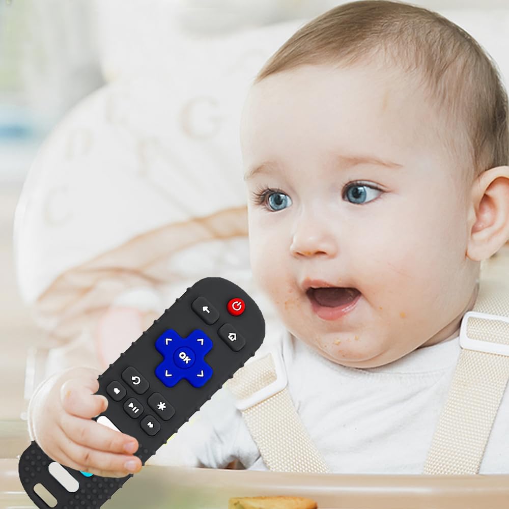 Silicone Baby Teething Toys,Remote Control Teether for Babies 0-18 Months,Baby Chew Teether Toys for Infant and Toddlers,BPA Free
