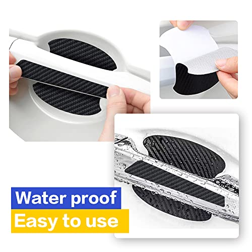 Reswish 16 Pieces Car Door Handle Scratch Protector,arbon Fiber Car Door Handle Paint Scratch Protector Sticker,Scratches Protective Films Side Sticker Scratches Car Door Protector (Carbon Fiber)