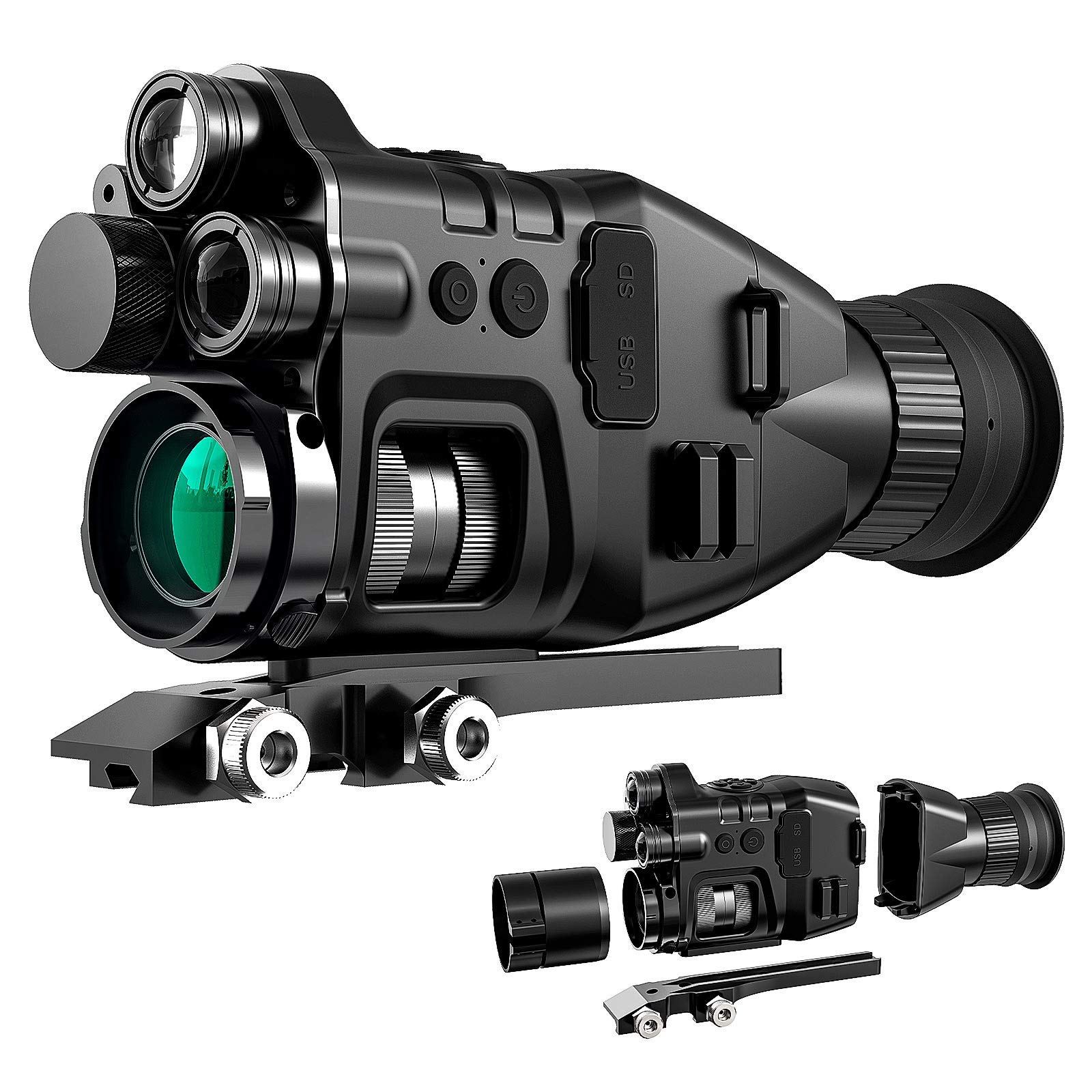 HENBAKER Digital Night Vision Device 1-32X Night Vision Monocular, 2 Infrared Light Night Vision Goggles, CY789 Supports Day&Night Hunting/Outdoor Entertainment