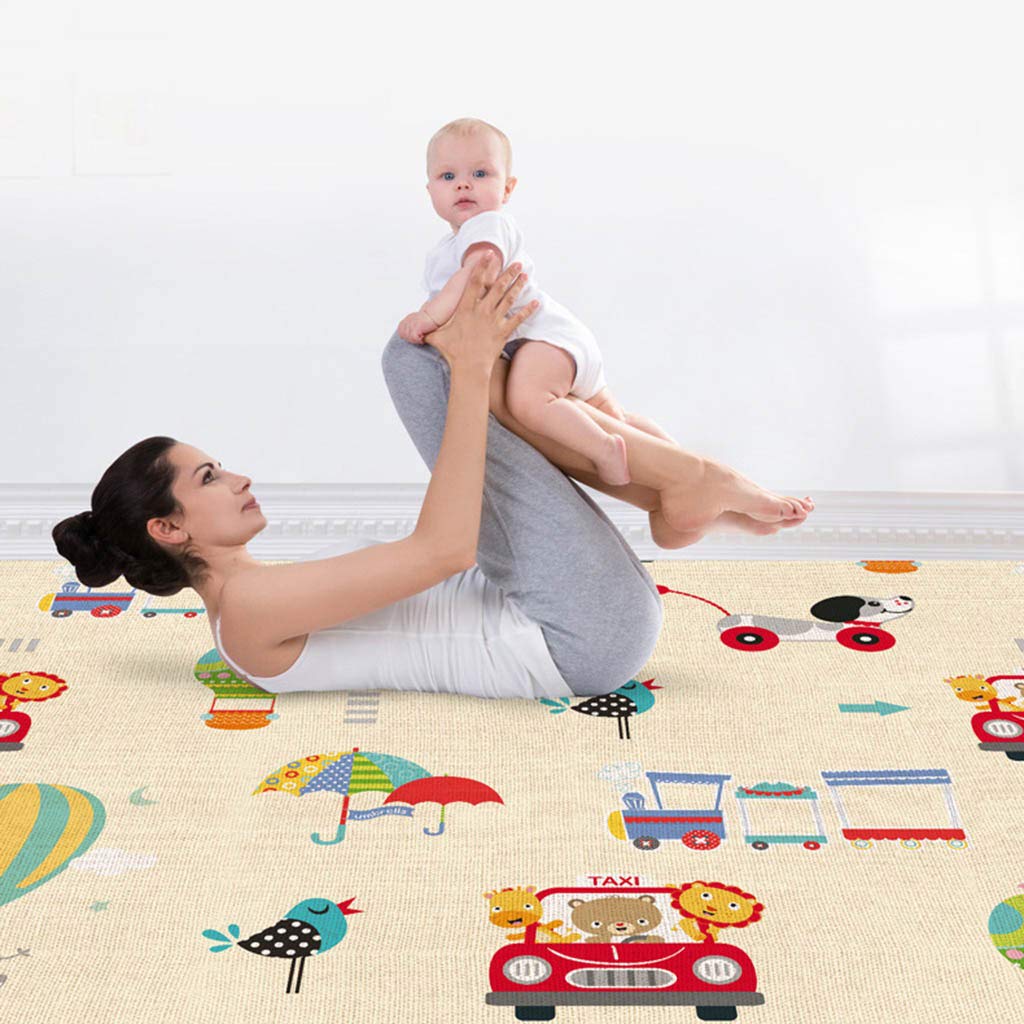 KANGMOON Play Mat, Folding Mat Baby Crawling Mat Kids Playmat Waterproof Non Toxic for Babies, Infants, Toddlers, 71"x59"x0.2'' - Non-Toxic,Cushioned,Reversible Double-Sided