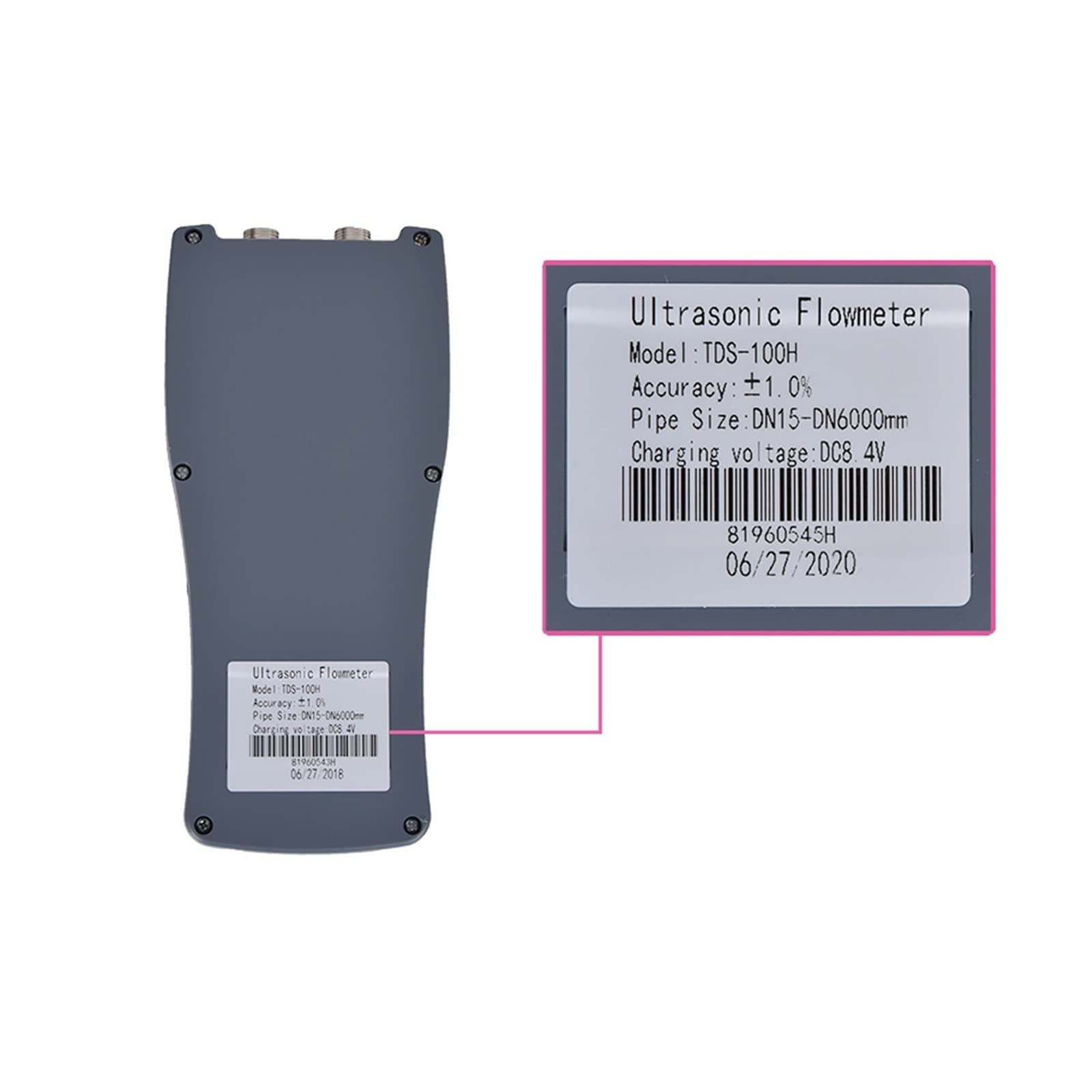 QYTEC Hose Timer TDS-100H-M2 Ultrasonic Water Flowmeter with Sensor DN50~DN700mm, 0-160℃ Transducer Handheld Digital Liquid Ultrasonic Flow Meter Water Timer