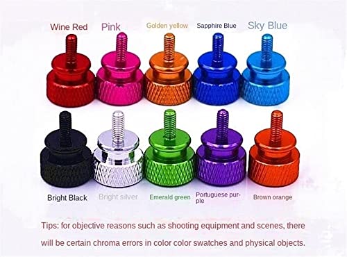 M3x7mm Color Aluminum Alloy Desktop Computer Main Box Side Panel Cover Knurled Thumb Screw Fixing Locking Screw (Color : Red Wine)