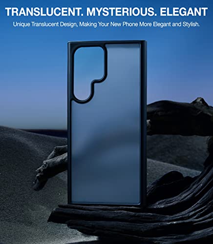 TORRAS Shockproof Designed for Samsung Galaxy S23 Ultra Case 6.8'',Military Grade Drop Tested, Protective Hard Semi-Clear Back Thin Slim Galaxy S23 Ultra Case 2023, Phantom Black-Guardian Series