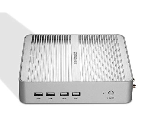 KINGDEL Fanless Mini PC, Powerful Mini Desktop Computer, Intel i5 8th Gen. 4 Cores CPU, 16GB DDR4 RAM, 250GB SSD, 4096x2304, HD Port, LAN, VGA, 4xUSB 3.0, W-11 Pro
