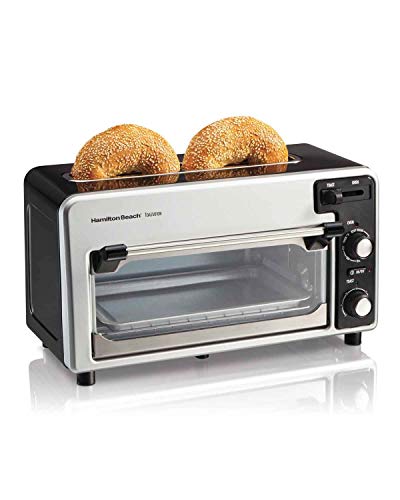 Hamilton Beach Toastation Oven with 2 Slice Toaster Combo, Ideal for Pizza, Chicken Nuggets, Fries and More, Black (22720)