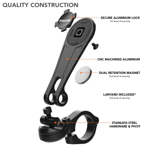 Rokform - iPhone 14 Pro Max Rugged Case + Motorcycle Handlebar Phone Mount (Black)