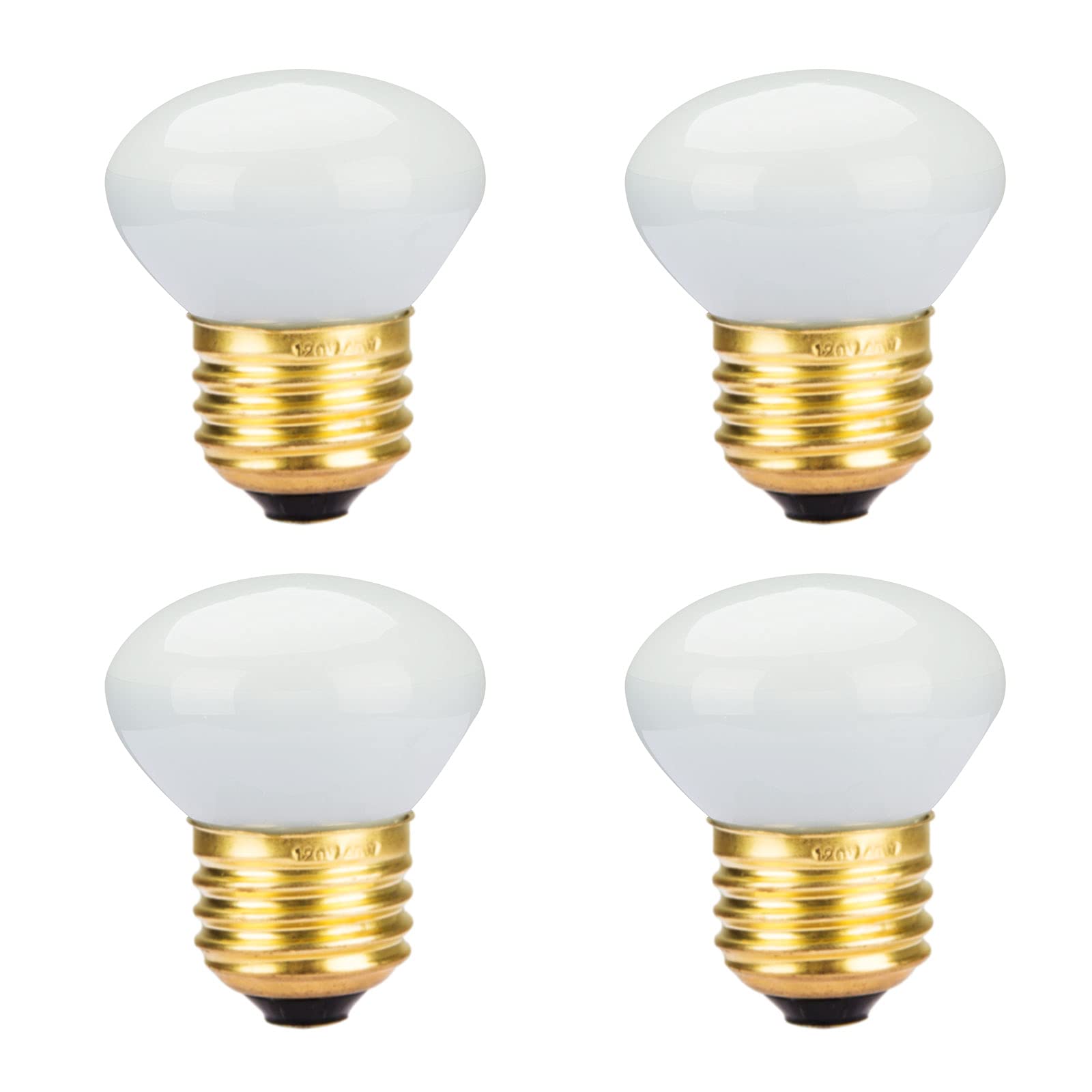 haraqi 4 Pack 40R14 Reflector Short Neck Incandescent Light Bulb, R14 40 Watt 120V Dimmable E26 Standard Medium Base Frosted Mini-Reflector Light Bulb, Showcase lamp