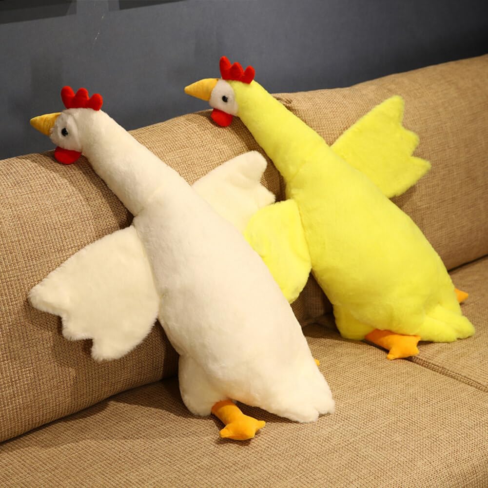 UEncounter Chicken Stuffed Animal Soft Chicken Plush Pillow Cute Stuffed Chicken Plush Toy for Kids Adults (White, 20 Inch), Small, 2026069GEJILJ8JQ9PT2NQ0UE