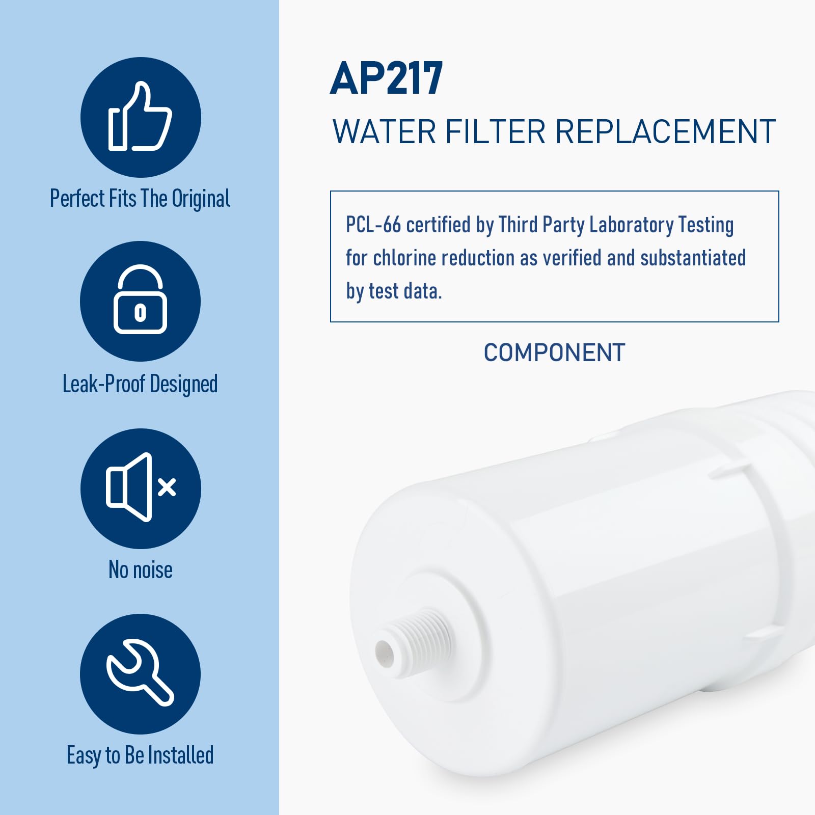 PERCOLA AP217 Under Sink Water Filter, Compatible with 3M® Aqua-Pure® AP217, 578604 Full Flow Water Filter for AP200 Systems (White, 2 Pack)