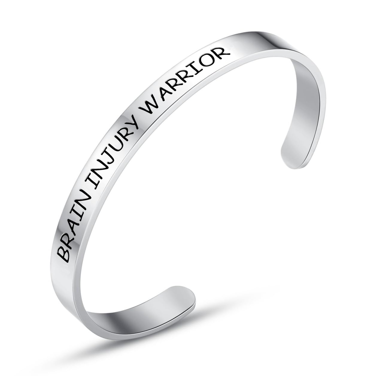 Herlica TBI Awareness Bracelet - Traumatic Brain Injury Warrior - Stamped Bracelets for Men/Women