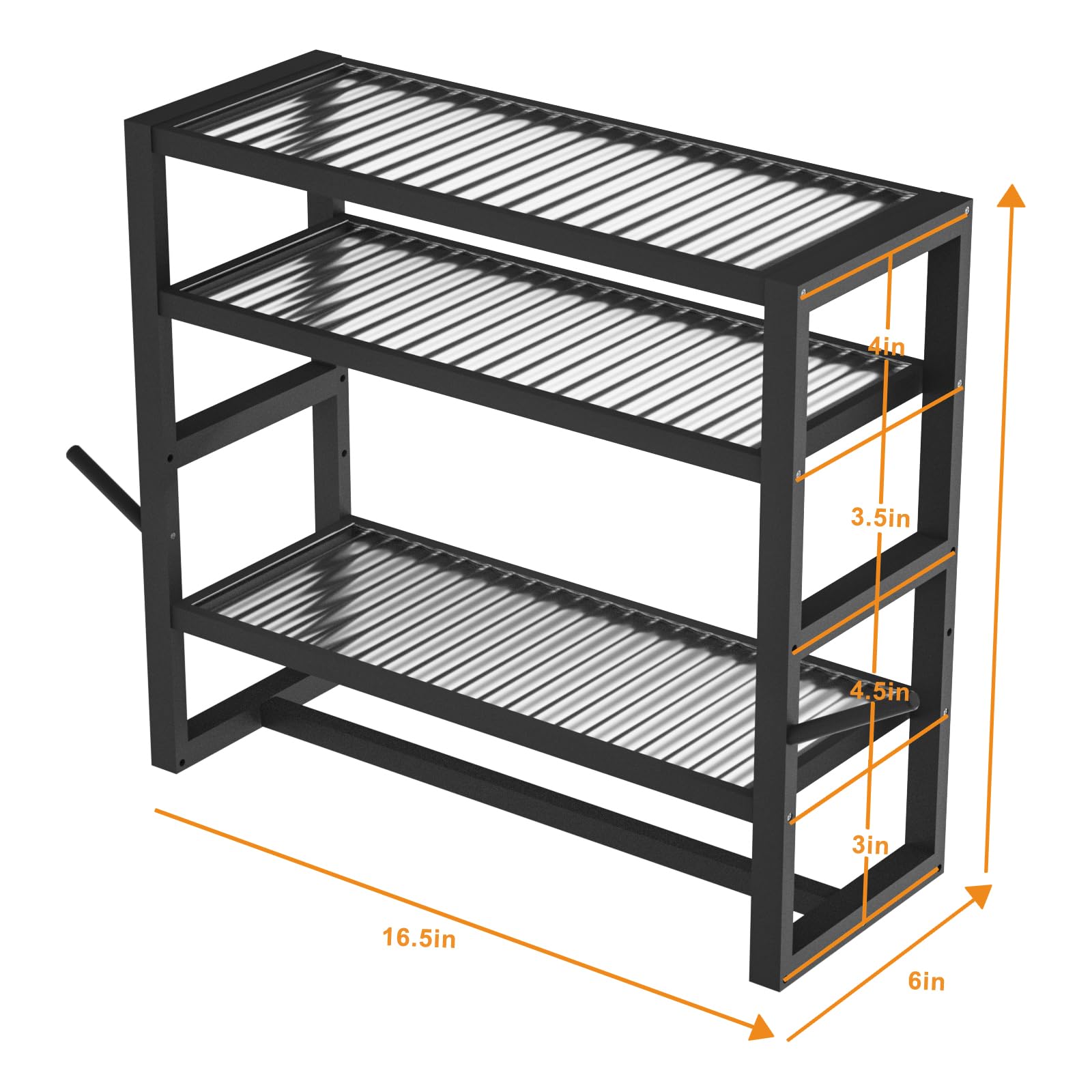 ohbambol Bathroom Organizer Shelves - 3 Adjustable Layer Acrylic Partitions Toilet Storage Shelf with Towel Pole(Black,2Pcs)
