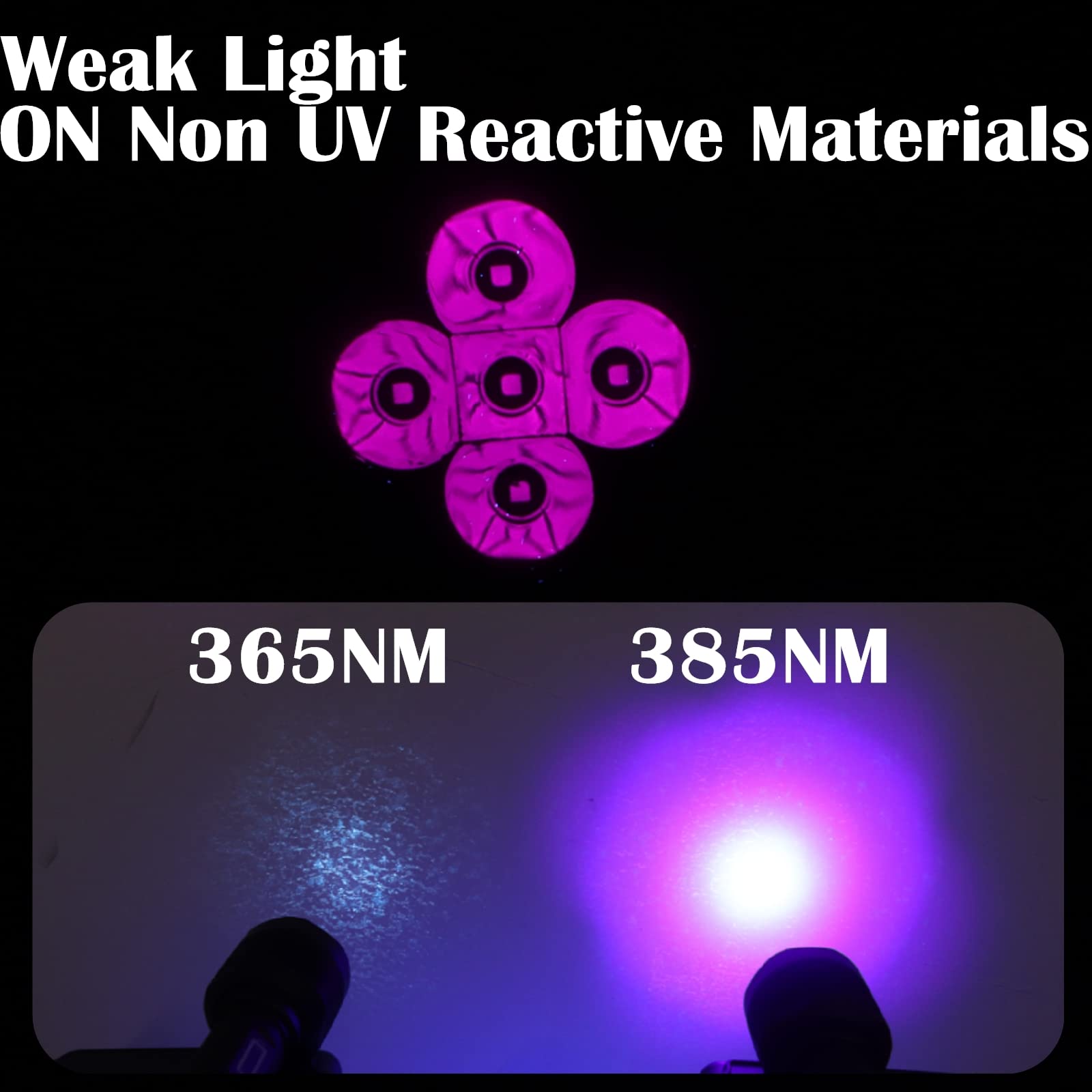 LUMENSHOOTER S5 UV Flashlight, Super Bright Black Light Flashlight with 5 LEDs, for UV Resin Curing, Rockhounding, Pet Urine Detecting, Scorpion Hunting (365NM)