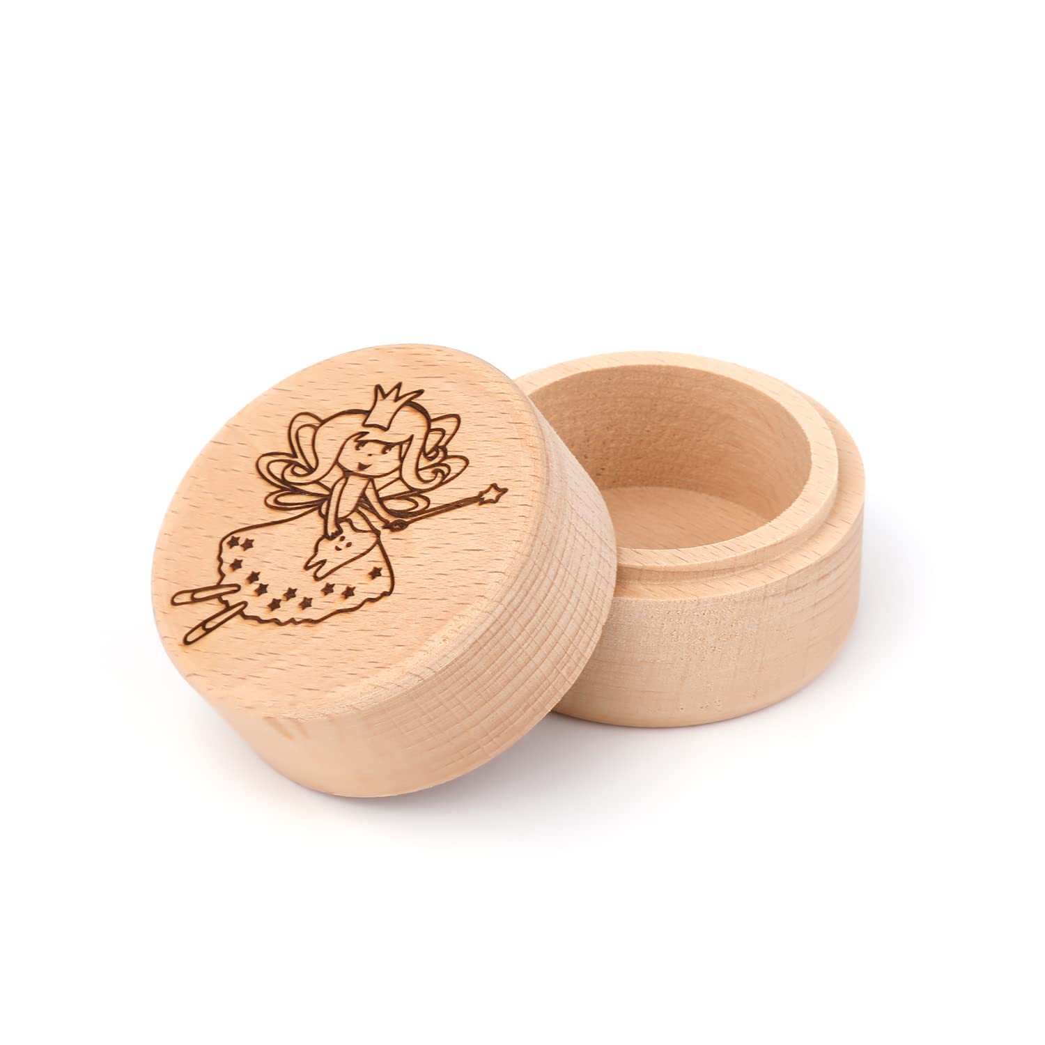 SAVITA Tooth Fairy Box, Wooden Baby Tooth Storage Box Portable Tooth Fairy Storage Box Milk Teeth Container Box Cute Lost Tooth Holder Keepsake to Keep The Childhood Memory
