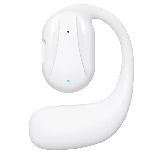 qingbizhin Bluetooth Earhook Headphones Open Bone Conduction Wireless Bluetooth 5.2 Ultralight Business Headphones with Microphone Suitable for Business Office Driving Coupon Organizer (White, B)