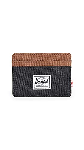 Herschel mens Charlie Rfid Card Case Wallet, Black Saddle Brown, One Size US