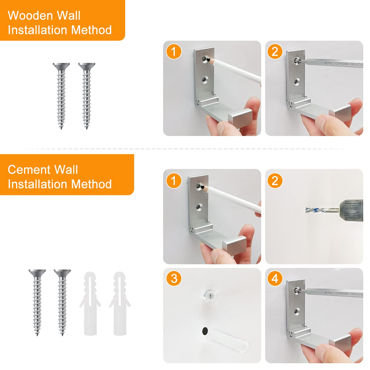 WaaWee 5Pcs Folding Coat Hooks, Wall Hanging Hooks - Aluminium Alloy Folding Clothes Hook, Foldable Aluminum Alloy Single Towel Hook for Bathroom, Bedroom and Fitting Room (Frosted Silver