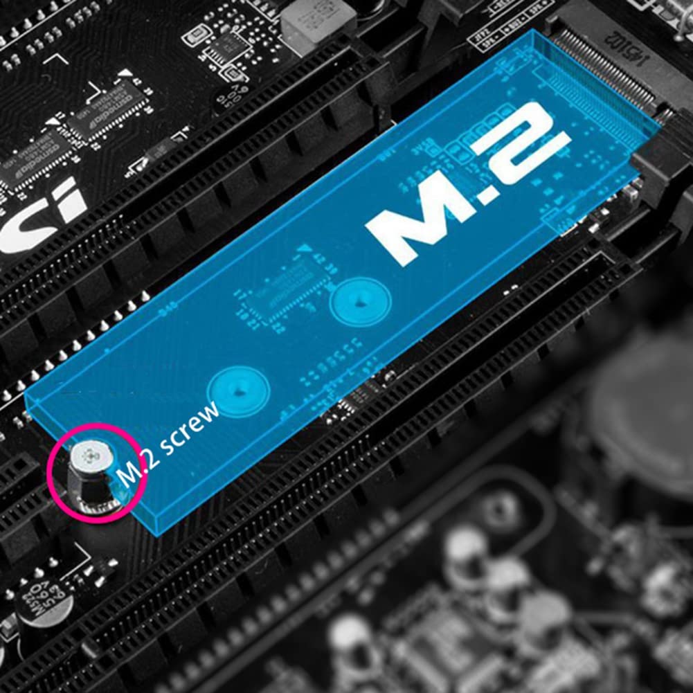 Pockety 1Set NGFF NVME SSD Standoff Mounting M.2 NGFF/NVMe Screw Set Stand Off Screw Hex Nut for A- M.2 SSD