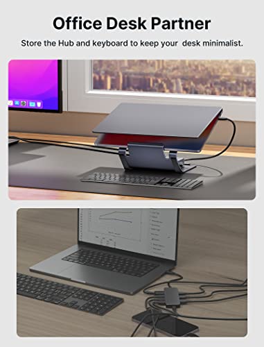 JSAUX Laptop Stand for Desk, Aluminum 2 in 1 Computer Riser and Tablet Stand, Ergonomic Notebook Holder Compatible with MacBook Air Pro, iPad Air Pro, Dell XPS, HP, Lenovo, More 10-15.6β Devices