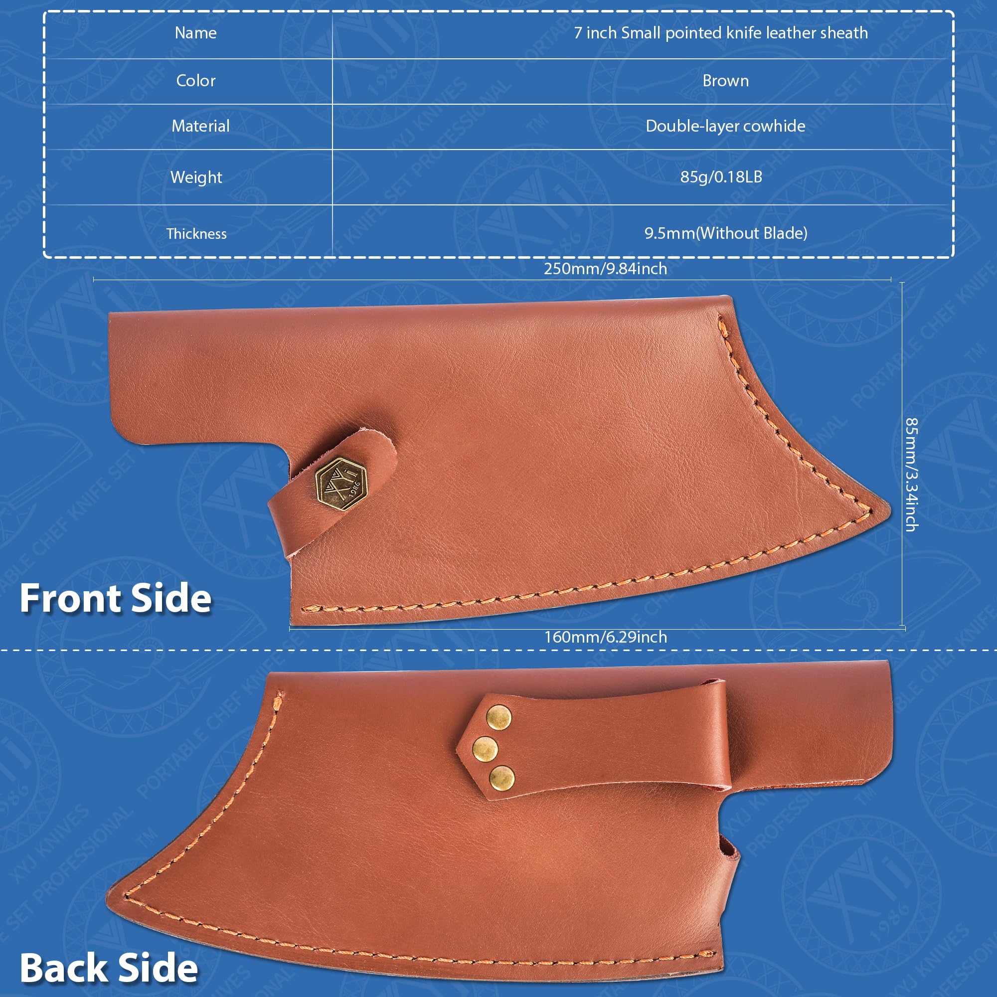 XYJ Leather Sheath Edge Guards Blade Protector With Loop Belt For Outdoor Camping