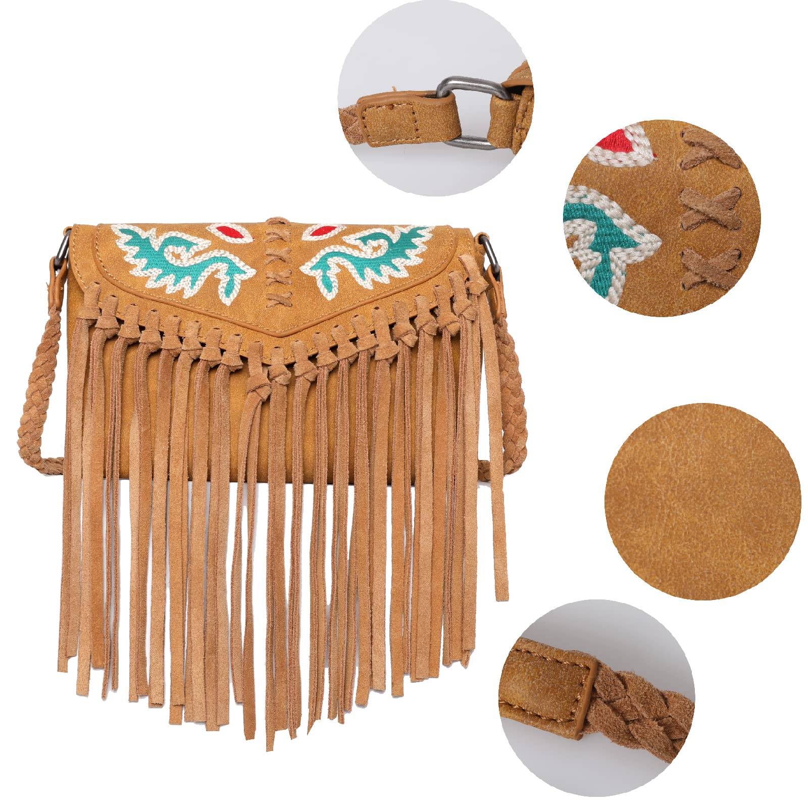 Montana West Tassel Crossbody Bag Western Fringe Purses and Handbag WGB04-001BR