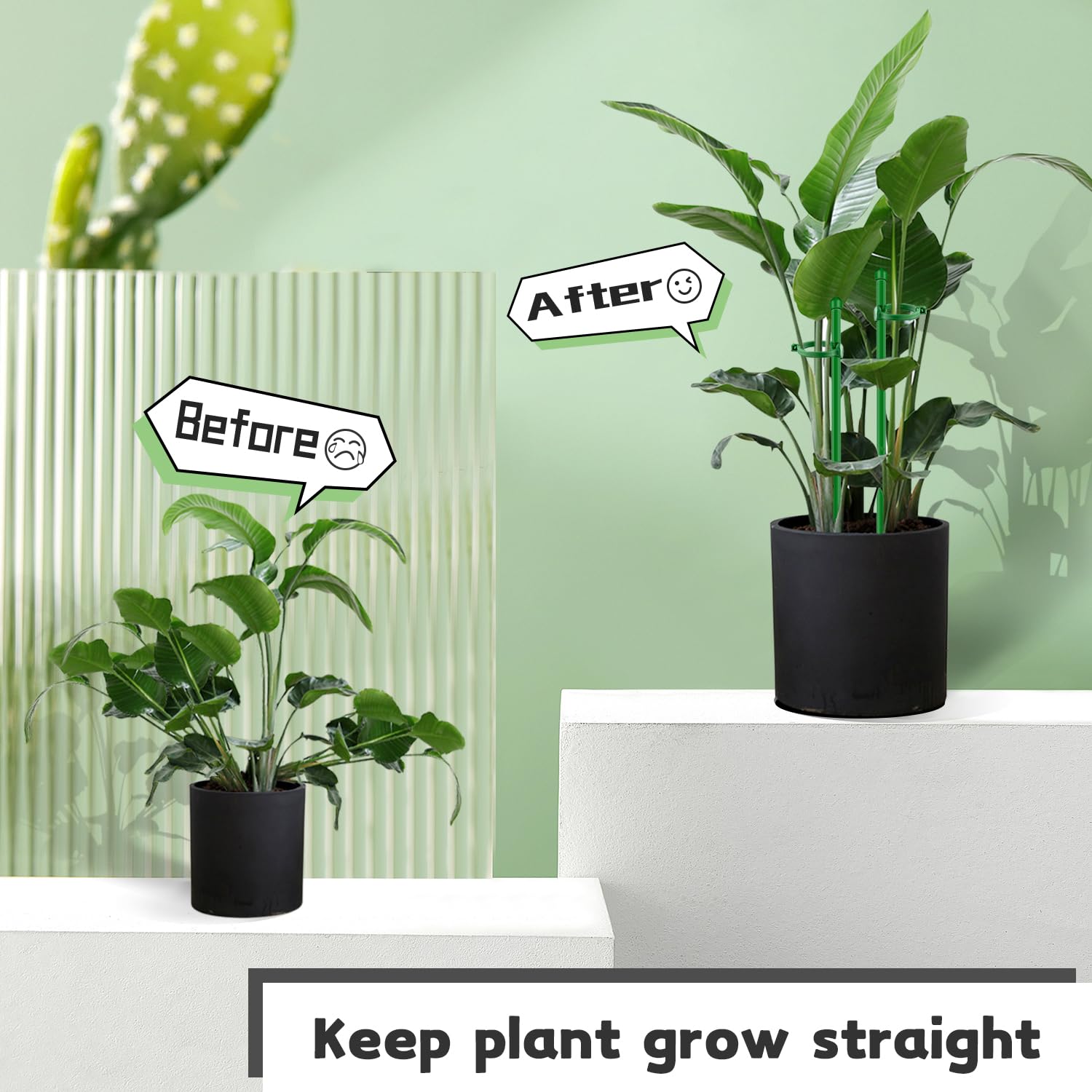 Plant Stakes 17inch &11inch,SupKing Adjustable Length Plant Support Stake 16Pcs Orchid Stick with Clips for Indoor Outdoor,Garden Pole for Potted Tomato Rose Amaryllis Vegetables Comes with 20 Ties