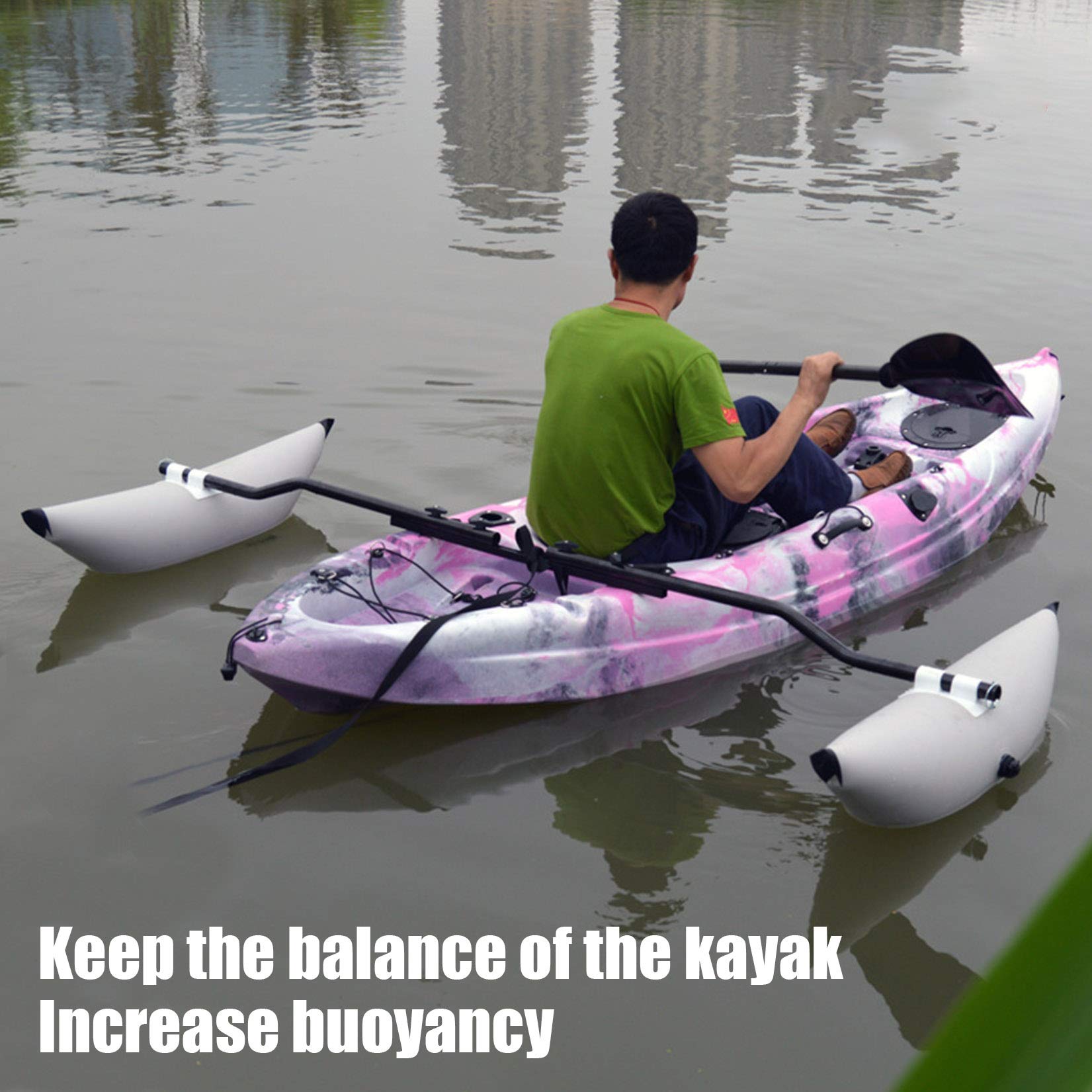 HXSD Water Sports Kayak PVC Inflatable Outrigger Float with Arms Rod Kayak Boat Fishing Standing Float Stabilizer System Kit