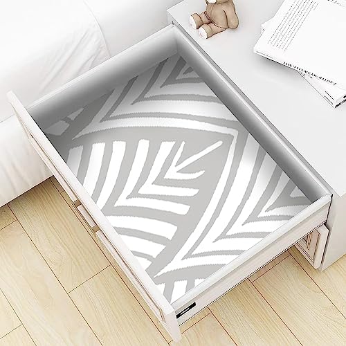 Yun-aeon Modern Silver Leaf Peel and Stick Wallpaper Contact Paper 17.7β X 120β Geometric Silver Boho Print Wallpaper Peel and Stick Self Adhesive Wallpaper Removable Wallpaper