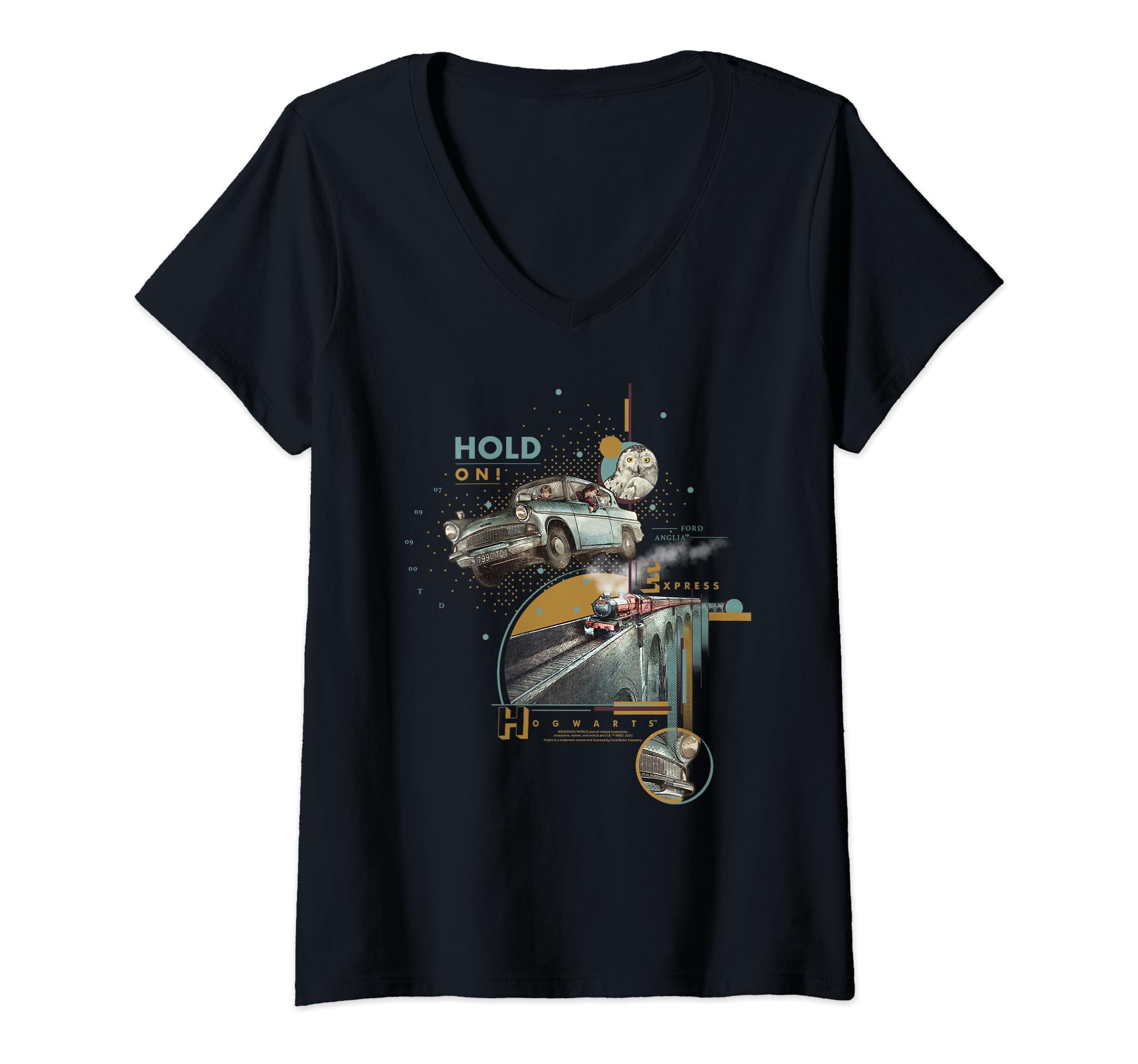 Harry Potter Weasley's Flying Ford Anglia V-Neck T-Shirt