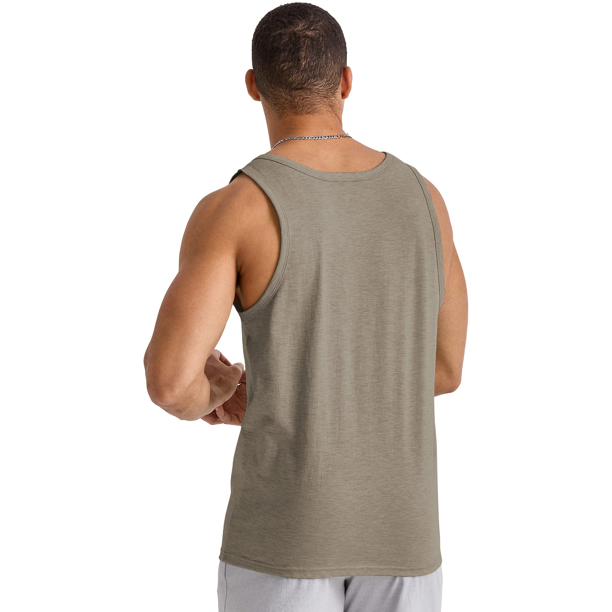 Hanes Originals Tri-Blend Top, Lightweight Men, Sleeveless Tank Shirt, Oregano Pe Heather