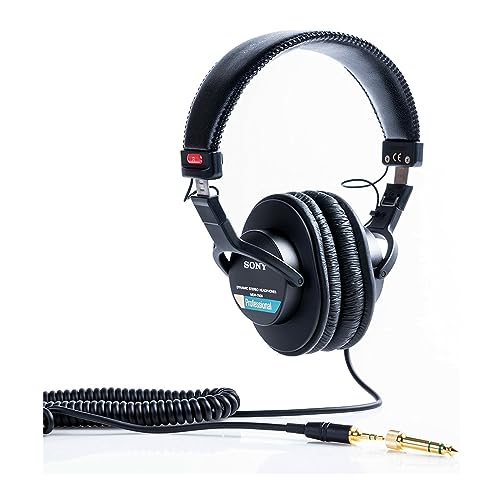 Sony MDR7506 Folding Professional Closed Ear Headphones Bundle with Knox Gear Nylon Braided 3.5mm Audio Extension Cable (2 Items)