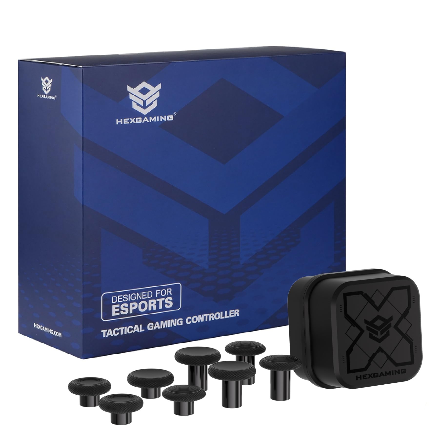 HEXGAMING Black Gold Custom Esports Hyper Controller 4 Paddle Buttons & Interchangeable Thumbsticks & Triggers Stop Compatible with PS4 Custom Controller PC Wireles FPS Gaming Gamepad