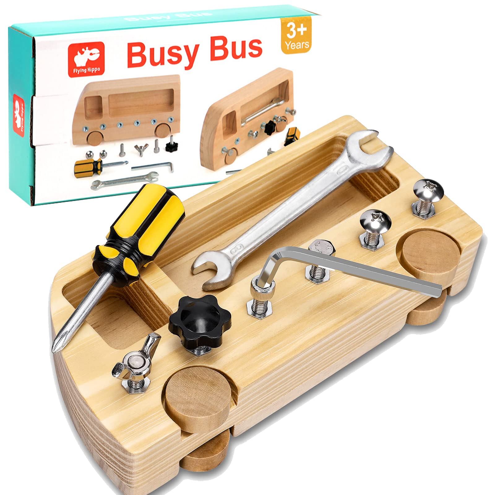 Montessori Screwdriver Board Set, Montessori Toys for 3+ Year Old, Basic Skills Sensory, Learning Sensory Bin Toys Preschool Materials,Toddler Fine Motor Skill Construction Building STEM Toy Set