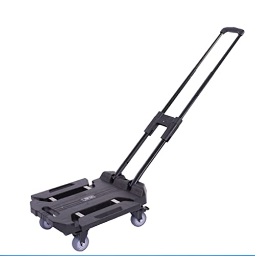 Multi-Purpose Folding Trolley - Luggage Hand Trolley Cart with Wheels 100kg/120kg/150kg/200kg Load Capacity, Included 2 Bungee Cords(Color:A,Size:2.5INCH with Brake)