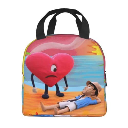 Teslawi Unisex Lunch Bags Portable Insulated Cartoon Lunch Bag for Multifunctional Zipper Tote Bag for Office Work Picnic School (Color2,ONE SIZE)